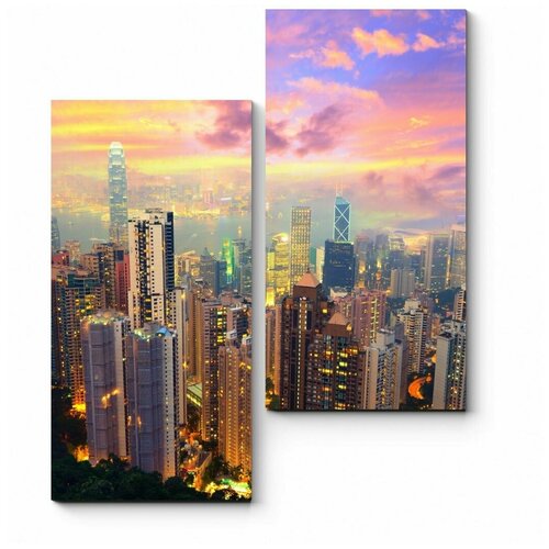 Модульная картина Головокружительный вид с Пика Виктория, Гонконг 70x88