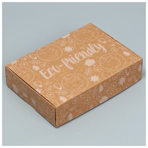 Коробка складная крафтовая «Eco-friendly», 21 × 15 × 5 см