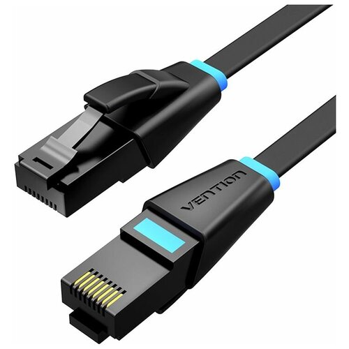 Vention Патч-корд прямой Ethernet UTP cat.6, RJ45, плоский сетевой кабель для ноутбука, роутера, кабель локальной сети, длина 3м, цвет черный