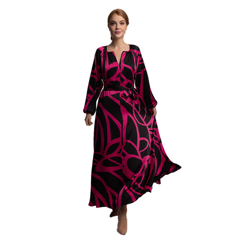 Платье Петербургский Швейный Дом, размер 50, черный, розовый