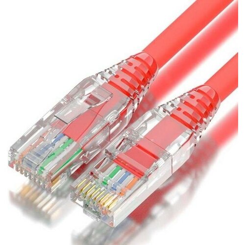 GCR Патч-корд 0.5m LSZH UTP кат.5e, красный, коннектор ABS, 24 AWG, ethernet high speed 1 Гбит/с, RJ45, T568B, GCR-52623