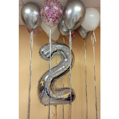 Комплект воздушных шаров "С Днем Рождения. 2 года "
