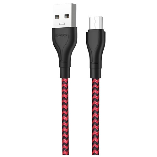 Кабель USB - micro USB 1м Borofone BX39 Beneficial - Черный/Красный