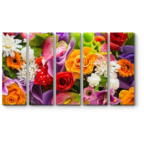 Модульная картина Буйство цветочных красок 90x54