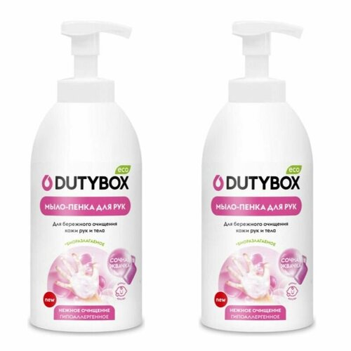 Dutybox Жидкое мыло-пенка для рук, Bubble Gum, 500 мл, 2 шт