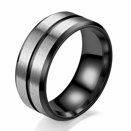 Кольцо помолвочное TASYAS, размер 20.5, серебряный, черный