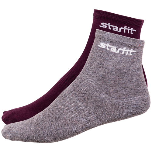 Носки Starfit, 2 пары, размер 43-46, красный, серый