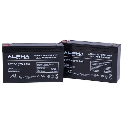 Свинцово-кислотный аккумулятор ALPHA BATTERY FB 7.2-6 (6 В, 7.2 Ач) (2 штуки)