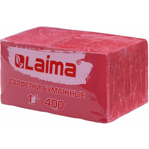 Салфетки Laima Big Pack бумажные красные 24*24см 400шт х1шт