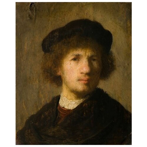 Репродукция на холсте Автопортрет (1630) №1 Рембрандт 30см. x 37см.