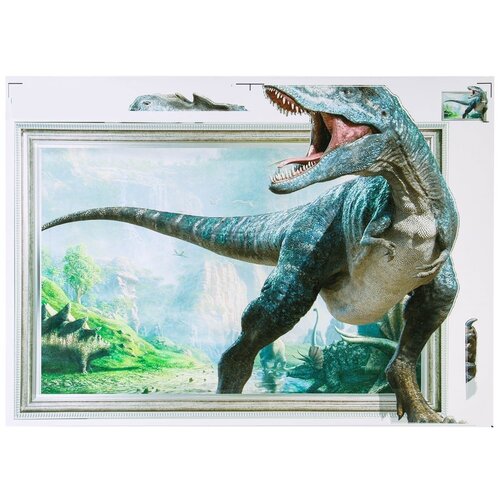 Наклейка 3Д интерьерная "Динозавр" 70*60 см, наклейка на стену, декоративная