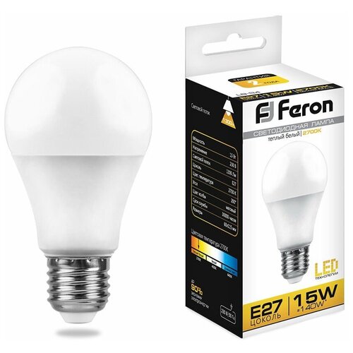 Лампа светодиодная Feron LB-94 25628, E27, A60, 15 Вт, 2700 К