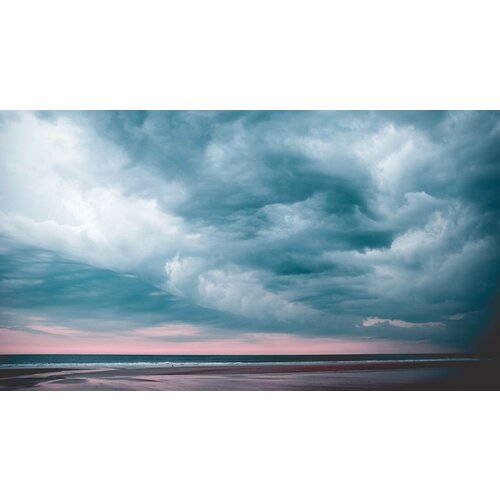 Картина на холсте 60x110 LinxOne "Море пляж облака" интерьерная для дома / на стену / на кухню / с подрамником