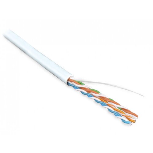 Кабель витая пара Hyperline U/UTP, категория 5e, 4 пары (24 AWG), одножильный (solid), LSZH, UUTP4-C5E-S24-IN-LSZH-WH-100