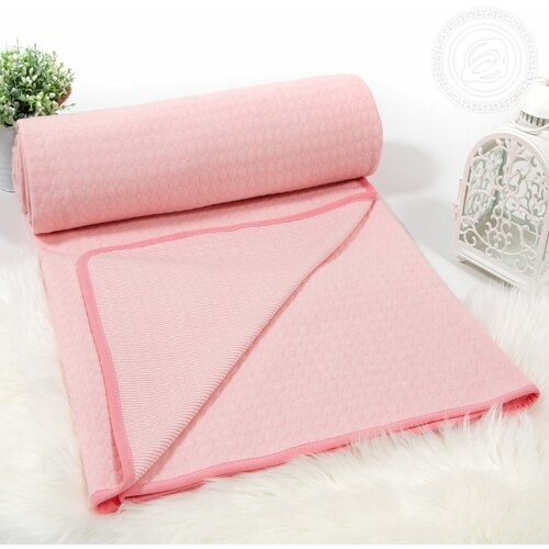 Одеяло-покрывало трикотажное "Соты розовые" 150х200