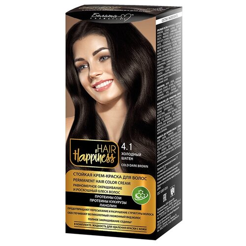Белита-М Hair Happiness крем-краска для волос, 4.1 холодный шатен, 90 мл