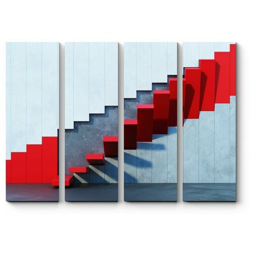 Модульная картина Красная лестница60x45