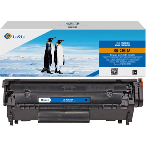 G&G Картридж лазерный GG-Q2612A черный 2000стр. для HP LJ 1010 1012 1015 1018 1020 1020Plus 1022 3015 3020