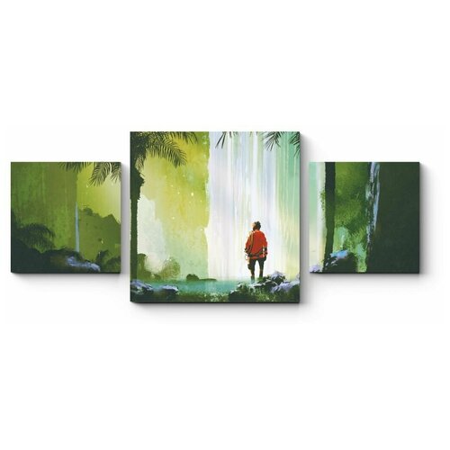 Модульная картина Тропический водопад100x43