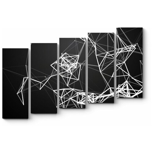 Модульная картина Сияющие линии на черном 150x105