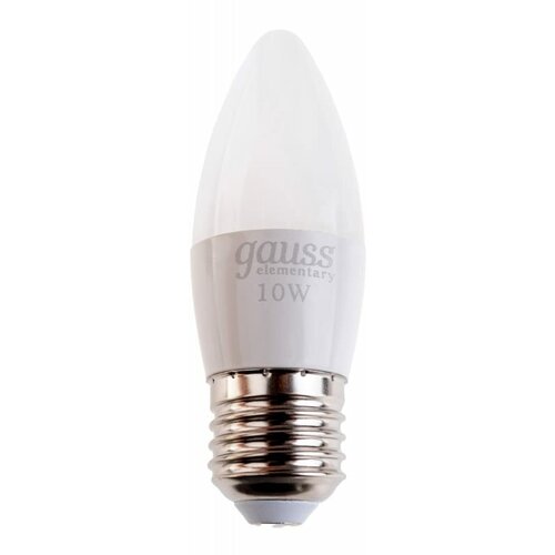 Лампа светодиодная LED 10 Вт 750 Лм белая 4100К E27 свеча Elementary | код.30220 | GAUSS (35шт. в упак.)