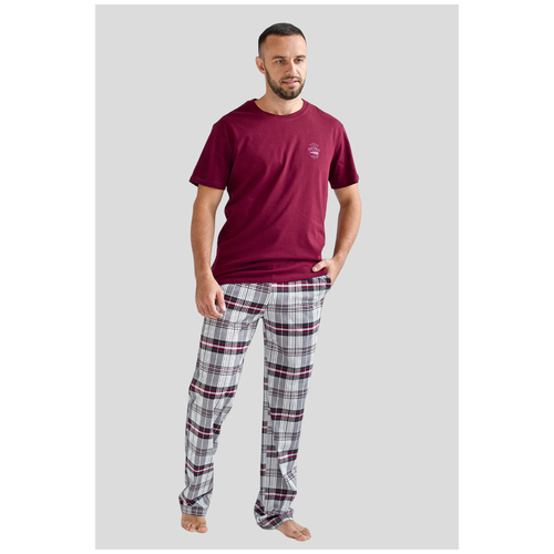 Пижама  Оптима Трикотаж, размер 58, бордовый