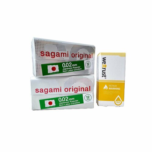 Набор полиуретановых презервативов Sagami Original 002 SET 24 шт. + лубрикант в подарок