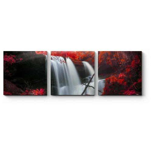 Модульная картина Осенний водопад в Таиланде 80x27