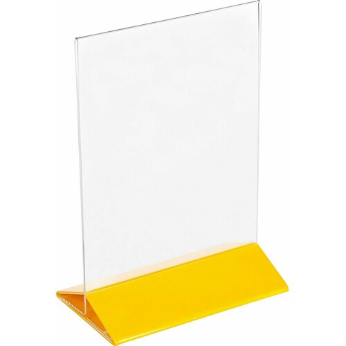 Подставка настольная для меню А5 Tabl 155х95х220мм, пластик, прозрачный-желтый