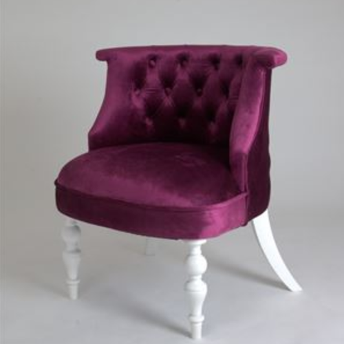 Кресло Бархат деревянное мягкое Red&Black белый темно-розовый