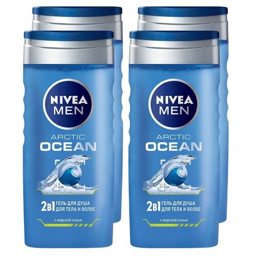 Гель-шампунь для душа Nivea Men Arctic ocean, 250 мл, 4 шт.