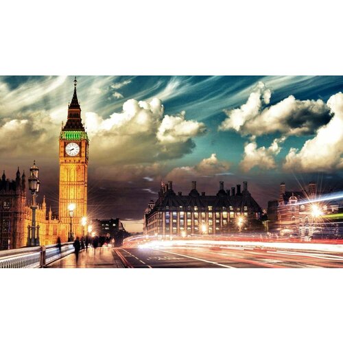 Картина на холсте 60x110 LinxOne "Amzing london" интерьерная для дома / на стену / на кухню / с подрамником