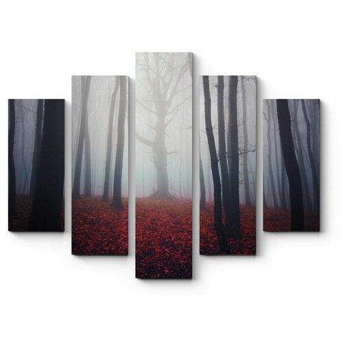 Модульная картина Осенний лес туманным утром 85x68