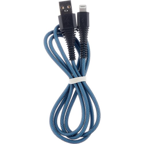 Дата-кабель SmartBuy USB - 8 pin, "карбон", экстрапрочный, 1.0 м, до 2А, синий