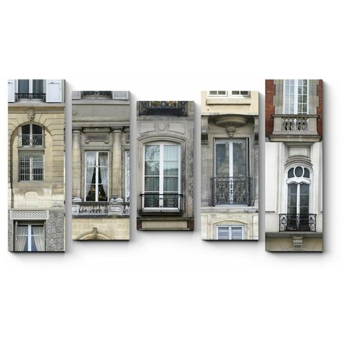 Модульная картина Парижские окна110x66