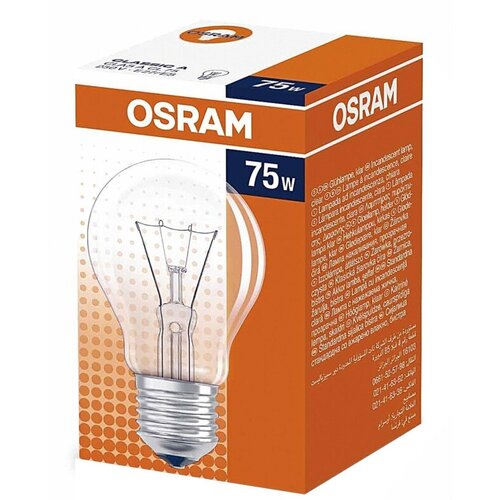 Комплект 30 штук, Лампа накаливания OSRAM CLAS A CL 75W 230V E27
