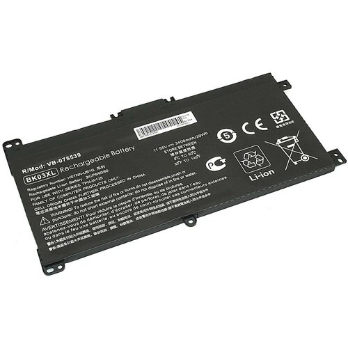 Аккумулятор для ноутбука HP Pavilion X360 (BK03-3S1P) 11,55V 3400mAh OEM черная