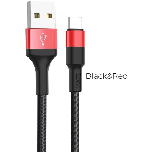 Кабель USB HOCO X26 Xpress USB - Type-C, 2А, 1 м, черный+красный