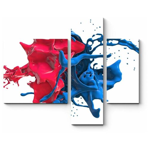 Модульная картина Синее и красное 90x74
