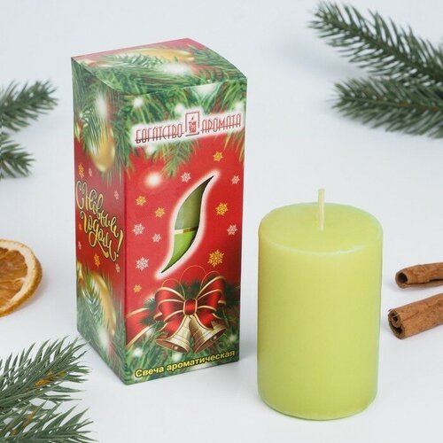 Свеча ароматическая новогодняя "Исполнение желаний", 4х6 см, в коробке