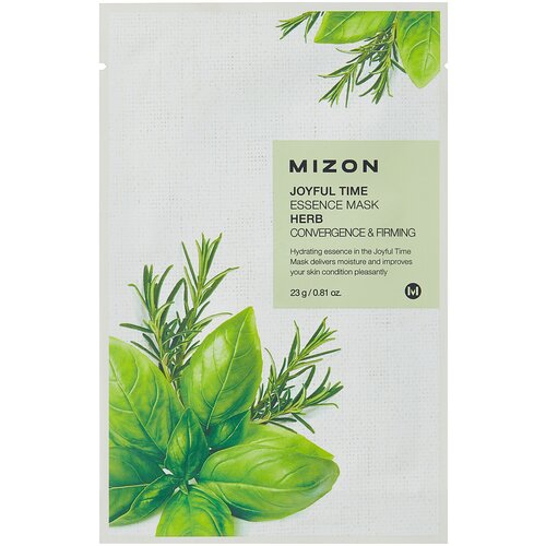 Mizon Joyful Time Essence Mask Herb тканевая маска с комплексом травяных экстрактов, 23 г, 23 мл