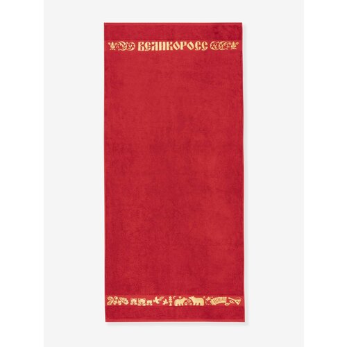 Полотенце махровое Золотая Дубрава красного цвета, 70х150