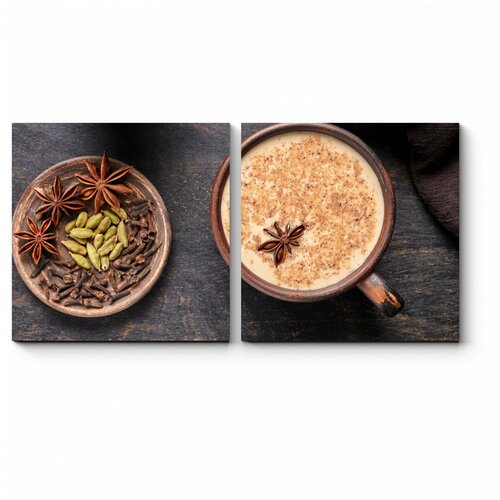 Модульная картина Индийский чай латте 90x45