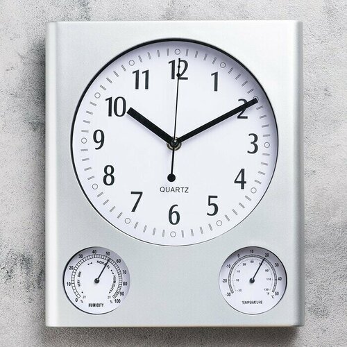 Часы настенные, серия: Классика, "Верность": термометр, гигрометр, 29.5 х 25 см, диаметр20 см