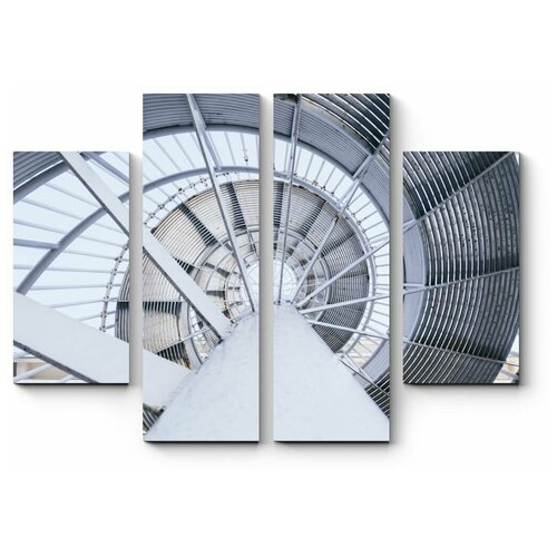 Модульная картина Стальная спиральная лестница90x68
