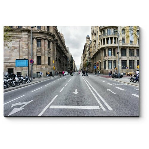 Модульная картина Пустая дорога в центре Барселоны70x47