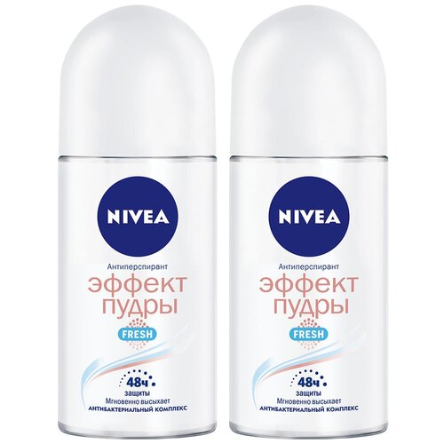 NIVEA Антиперспирант Эффект пудры Fresh, 2 шт, ролик, 50 мл, 155 г, 2 шт.