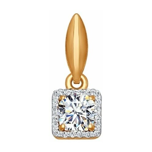 Подвеска Diamant online, красное золото, 585 проба, фианит