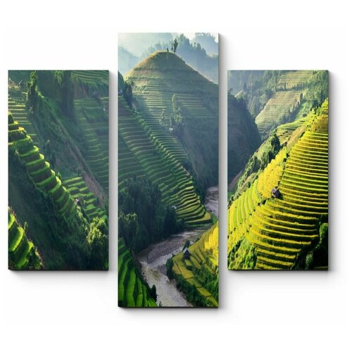 Модульная картина Вьетнамские рисовые поля в горах 120x108