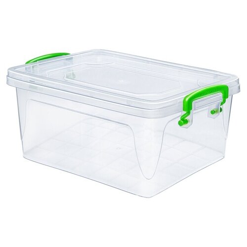 Elfplast Контейнер Fresh Box (237) 13 л, 28.5x41 см, прозрачный/зеленый